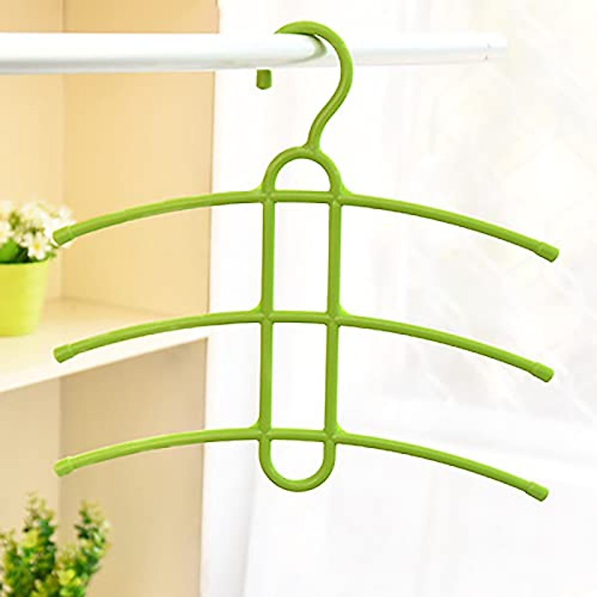 Fabric Storage Containers with Lids Multiple Shirt Hangers in One Space Saving Plastic 5 Pack Durable Multi Functional Non Slip Clothes Hangers Closet Drop Front Box Sweater (Coffee, One Size)