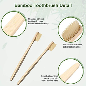 Unigift 12 Pcs Bamboo Toothbrushes, Biodegradable Charcoal Tooth Brush Natural Eco-Friendly Toothbrushes with Soft Bristles(Multi-color)