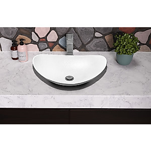 Monarch Abode 19086 Hand Hammered Classic White Harbor Vessel Bathroom Sink (19 inches)