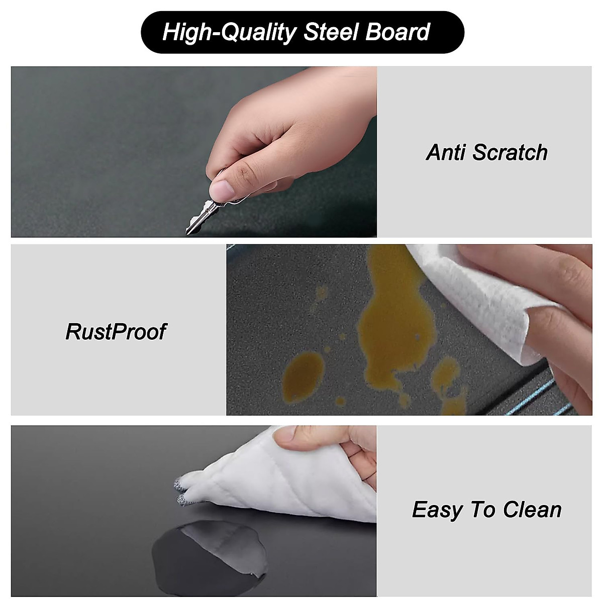 iDEKAI 3 Tier Steel Storage Shelves, Garage Shelving, Heavy Duty Adjustable Garage Shelves, Utility Rack, Shelving Units for Storage, Kitchen, Warehouse,Pantry, Closet, 35.5H 35.5W'' x 15.8" D, Black