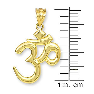 Solid 10k Gold Hindu Meditation Charm Yoga Om (Aum) Pendant