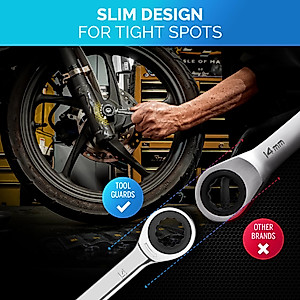 TOOLGUARDS Complete Ratcheting Wrench Set 33pcs - Metric and Standard - Combination Ratchet Wrench Set - 100% Lifetime Satisfaction Guarantee - Large