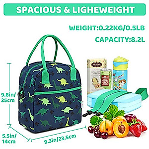 VASCHY Lunch Box Bag for Kids, Insulated Lightweight Lunch Box Tote for Toddler Boys and Girls School Daycare Kindergarten Dinosaur