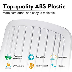 Domi Outdoor Chaise Lounge Set of 3, Pool Lounge Chairs Plastic Adjustable Recliners Tanning Lounge Chair with Table for in-Pool Sunbathing Beach Lawn Poolside, White