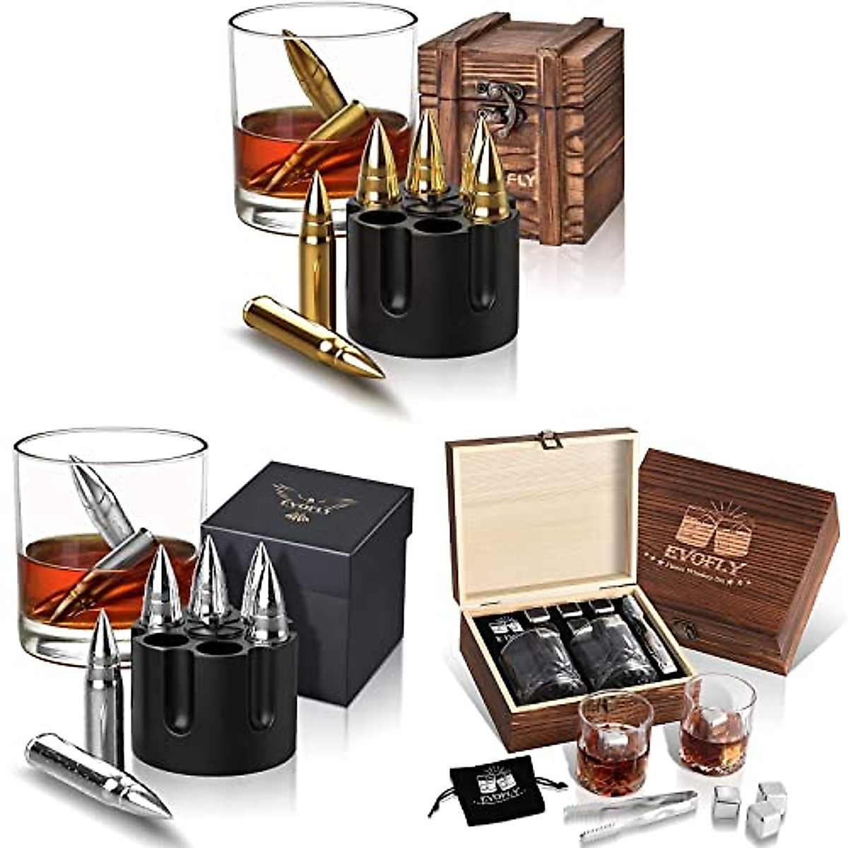 Gifts for Men Dad, Christmas Stocking Stuffers, Whiskey Stones, Whiskey Stones Set, Unique Anniversary Wedding Retirement Gift Ideas for Couple Dad Husband Boyfriend Him Grandpa