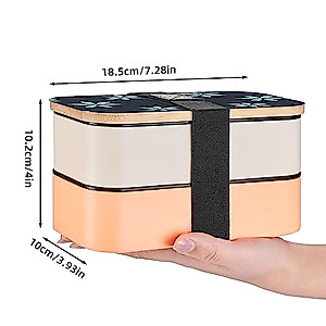 Beautiful Camellia Adult Lunch Box, Bento Box, With Cutlery Set Of 3, 2 Compartments, Rectangular, Lunch Box For Adults