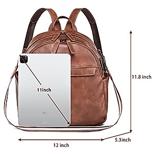 Backpack Purse for Women,PU Leather Satchel Handbags for Women Ladies Work Office Travel College Student School Bookbag with USB Charging Port,Fashion Casual Anti-Theft Shoulder Bag fits 11inch Tablet
