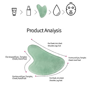 RUOYUN Gua Sha Massage Tool, Natural Jade Massage Tools for SPA Acupuncture Therapy Trigger Point Treatment Help Relieve Sore Neck, Hands and feet, Promote Blood Circulation