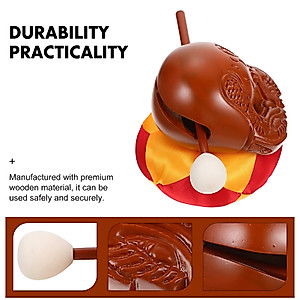 ERINGOGO Mokugyo with Mallet and Mat, Wooden Fish Camphorwood Temple Block, Zen Drum Meditation Percussion Instrument