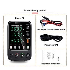 DC Power Supply Variable Laboratory Power Supply Adjustable DC Power Supply With Memory Function Programmable Switching Power Supply DC Power Supply Current Stabilizer for Spectrophotometer and lab Eq