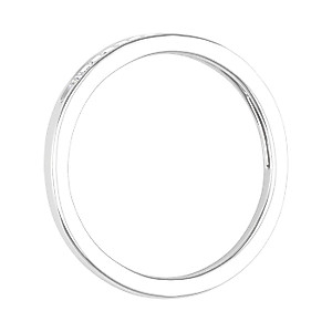 Channel Set Princess Cut Diamond Wedding Band Ring in 10K White Gold (0.15 cttw) (Ring Size 6.25) (I1-I2 Clarity)