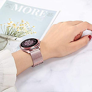 TRUMiRR Women Watchband for Michael Kors Access Gen 4 MKGO/MKGO Gen 5E 43mm, Mesh Woven Stainless Steel Watch Band Quick Release Strap Wristband for Michael Kors Access Gen 5 Lexington Smartwatch