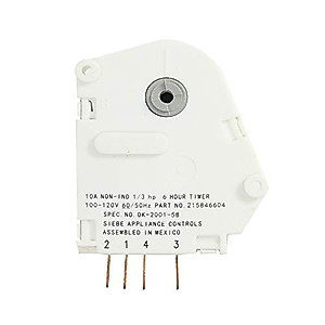 215846604 Refrigerator Defrost Timer Replacement for Kelvinator KATR1816MS0 Refrigerator - Compatible with 241809401, 241809402 Defrost Timer
