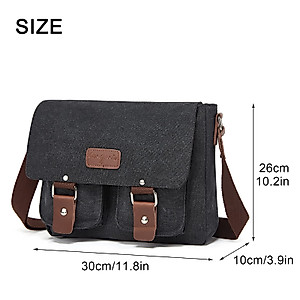 Rexmore Messenger Bag for Men, Canvas Satchel Shoulder Bag Vintage Crossbody 13.3Inch Laptop Bag