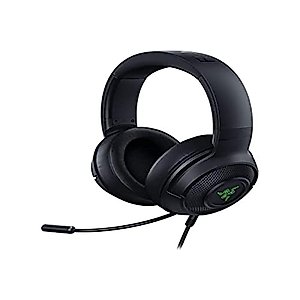 Razer Kraken V3 X Wired Gaming Headset: 7.1 Surround Sound - Triforce 40mm Drivers - HyperClear Bendable Cardioid Mic - Chroma RGB Lighting - for PC - Classic Black (Renewed)