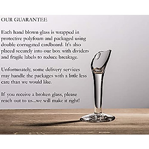 Mexican Hand Blown Glass – Set of 4 Hand Blown Margarita Glasses (16 oz) with Aqua Blue Rims