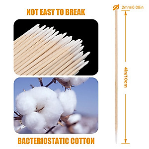 Ekysso 600 Counts 4 Inch Microblading Cotton Swabs, Microblading Supplies, Cotton Tipped Applicators with Wooden Stick, Pointed Cotton Swabs, Pointy Cotton Buds, Precision Cotton Sticks for Makeup