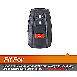 EYANBIS Silicone Key Fob Cover Fit for Toyota C-HR Corolla RAV4 Highlander Prius Prime C V Smart 3 Buttons Key Fob | Car Accessories | Remote Key Protection Case - Black & Blue