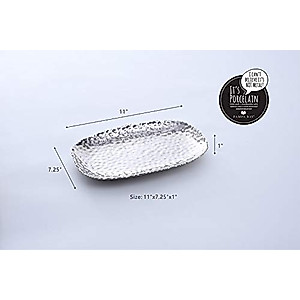 Pampa Bay Millennium Titanium-Plated Porcelain 11-inch Platter, Silver