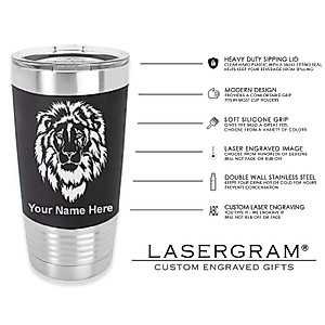 LaserGram 20oz Vacuum Insulated Tumbler Mug, Musical Notes, Personalized Engraving Included (Silicone Grip, Black)