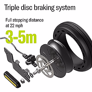 Lazy BOT X Electric Scooter 350W (500W Max) Motor, Best Battery up to 28 Mile Range, 18 MPH, Triple Pro-Disc Brakes, 10" Tires, Headlight, Front + Rear Suspension