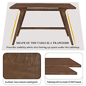 LCH 5 Pieces, Kitchen Faux Leather Chairs, Mid-Century Style Dining Table Set for 4 Persons, Easy to Clean and Assemble (Brown)