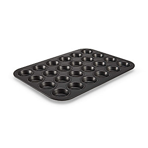 Chicago Metallic Pro Non-Stick Mini Muffin Pan, 24-Cup, Gray