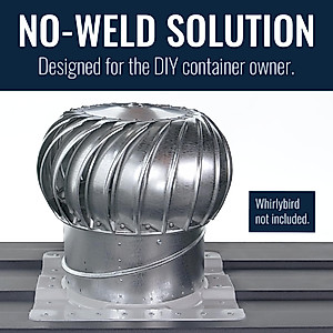 AdaptAIR Shipping Container Vent, Add 12-inch Whirlybird/Solar Vent, Reduce Heat & Condensation