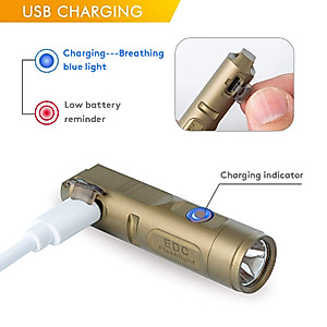 RovyVon Aurora A3 Pro Keychain Flashlight, Super Bright Handheld Flashlight with 5 Mode, Rechargeable EDC Flashlight, Aerospace Aluminum Body, 5000K, IP66 Water Resistant for Camping Hiking