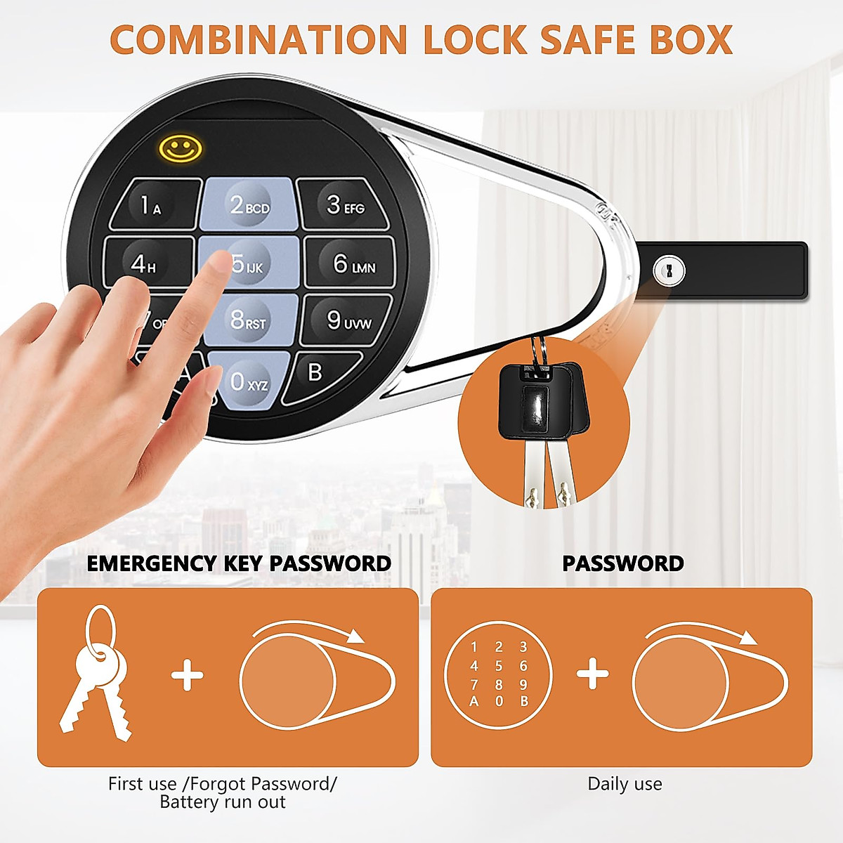 1.2 Cuft Fire Proof Safe Boxes for Home, Digital Home Security Safe Box with Fireproof Money Bag, Combio Keypad and Spare Keys, Personal Safe Fireproof Lock Box for Home Medicine Valuable Document