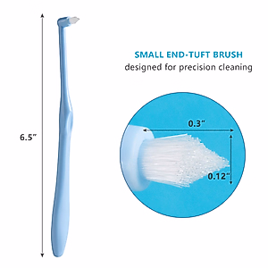 6 Pcs Tufted Toothbrush Interspace Brush End-tuft Tapered Toothbrush Soft Trim Toothbrush Wisdom Gap Toothbrush for Orthodontic Braces Bridges Line and Detail Cleaning