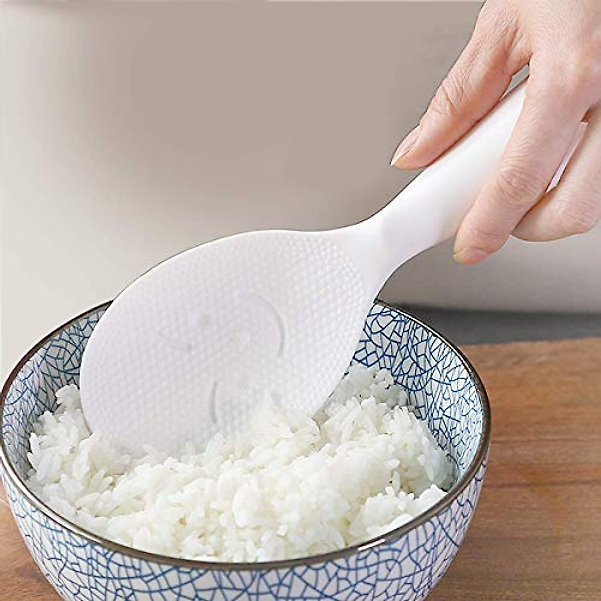 Fuxinghao 2 Pcs Rice Paddle，Non-Stick Rice Spoon, Stand-up Serving Rice Spatula