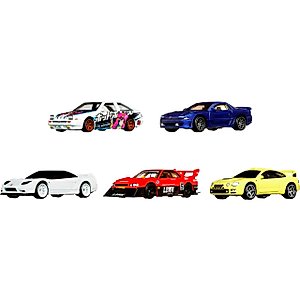 Hot Wheels Premium Car Culture Mountain Drifters Design Container Set, 5 1:64 Scale Toy Drift Vehicles, Premium Execution for Collectors