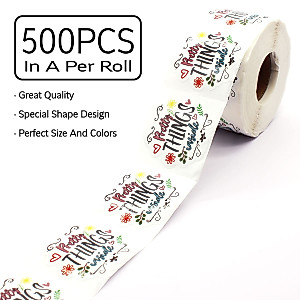 Pretty Things Inside Stickers,Thank You Stickers,Handmade Stickers,Small Shop Stickers,Envelopes Stickers for Small Business, Online Retailers,Handmade Goods,500 Labels Per Roll
