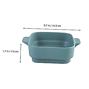 1pc Ceramic Bakeware Ceramic Bread Pan Square Cupcake Pans Ceramic Bread Loaf Pan Ceramic Cookie Sheet Porcelain Lasagna Plate Ceramic Tart Pan Rice Plate Rice Bowl Kitchen Supply/1533 (Color : Green
