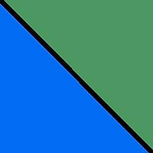 Stoneware Double Bowls for Dips and Soups - Blue and Green - Set of 2