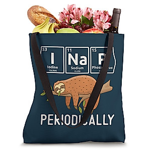 Sleepy Sloth I Nap Periodically Science Pun Funny Chemistry Tote Bag