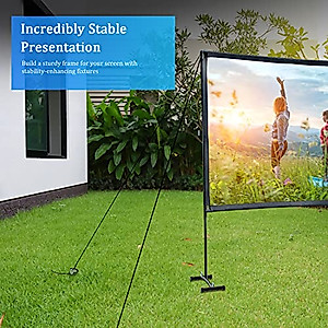 OWLENZ 100" New Upgraded Stand Projector Screen 16:9 4K HD Front Projection Portable Movie Screen with Storage Carrying Bag for Outdoor Indoor Use