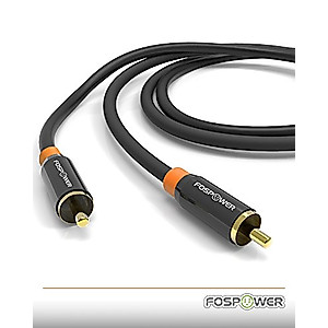 FosPower (3FT - 2 Pack Digital Audio Coaxial Cable [24K Gold Plated Connectors] Premium S/PDIF RCA Male to RCA Male for Home Theater, HDTV, Subwoofer, Hi-Fi Systems
