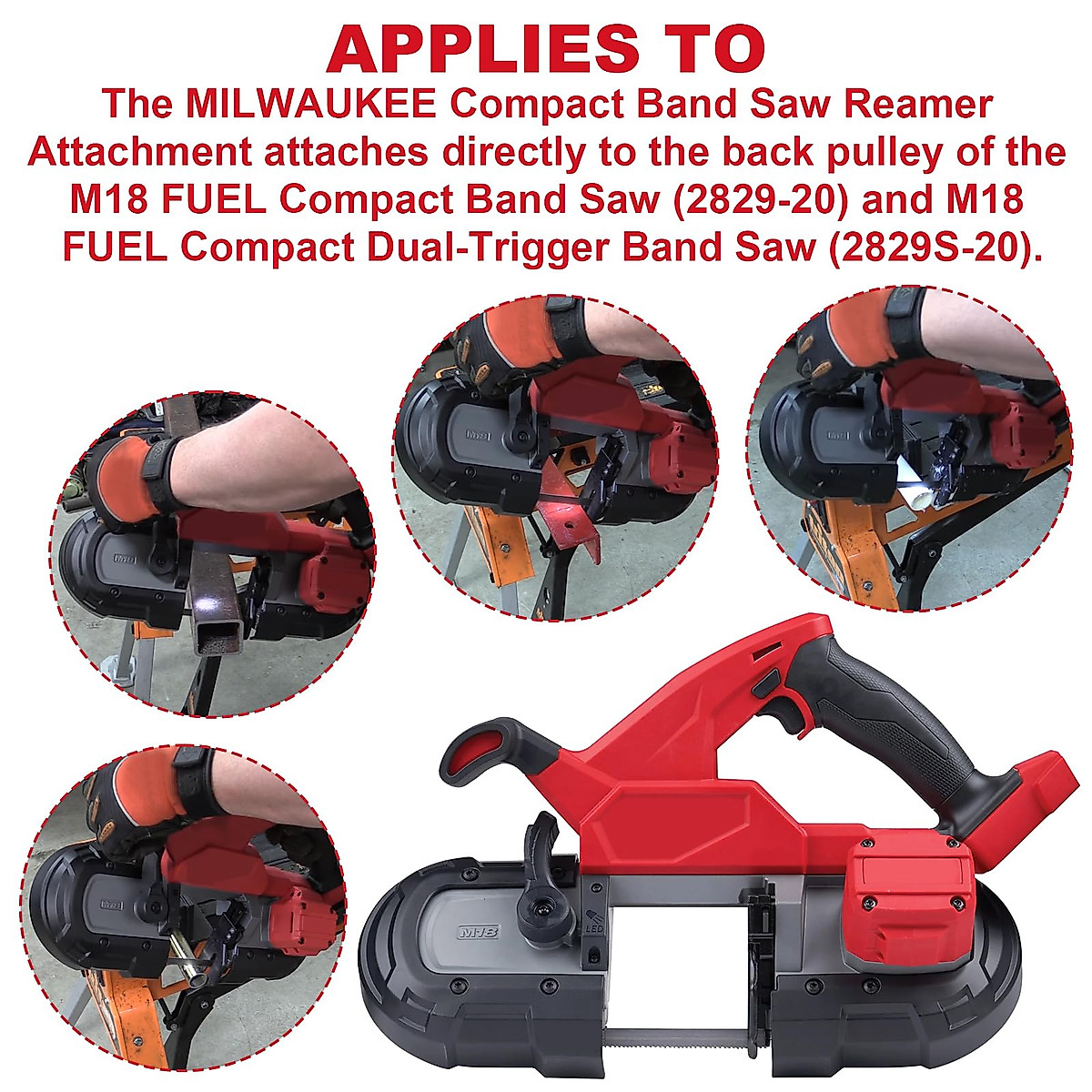 For Milwaukee Tool 49-90-2029 Reamer Attachment Fits for M18 FUEL Compact Band Saw (2829-20), M18 FUEL Compact Dual-Trigger Band Saw (2829S-20)