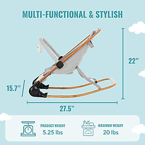 Dream on Me Rock With Me 2-in-1 Baby Rocker and Stationary Seat, Baby Rocker Seat for Infant with Removable Toy Bar, Baby Rocker Chair with Soothing Music & Vibration, 0-6 Months, Upto 20 Lbs