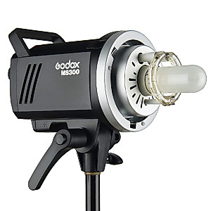 GODOX MS300 300Ws Compact Studio Flash GN58 5600K±200K 2.4G Wireless X System Monolight for Product or Portrait Photography, Bowens Mount, 0.1-1.8s Recycle Time, Anti-Preflash, 150W Modeling Lamp, Out