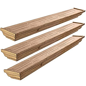 kieragrace Muskoka Fitz Wood Shelves - Walnut, 36", Set of 3