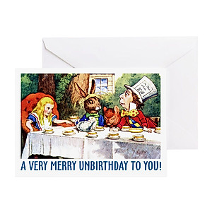 CafePress A Very Merry Unbirthday! Folded Greeting Card Matte
