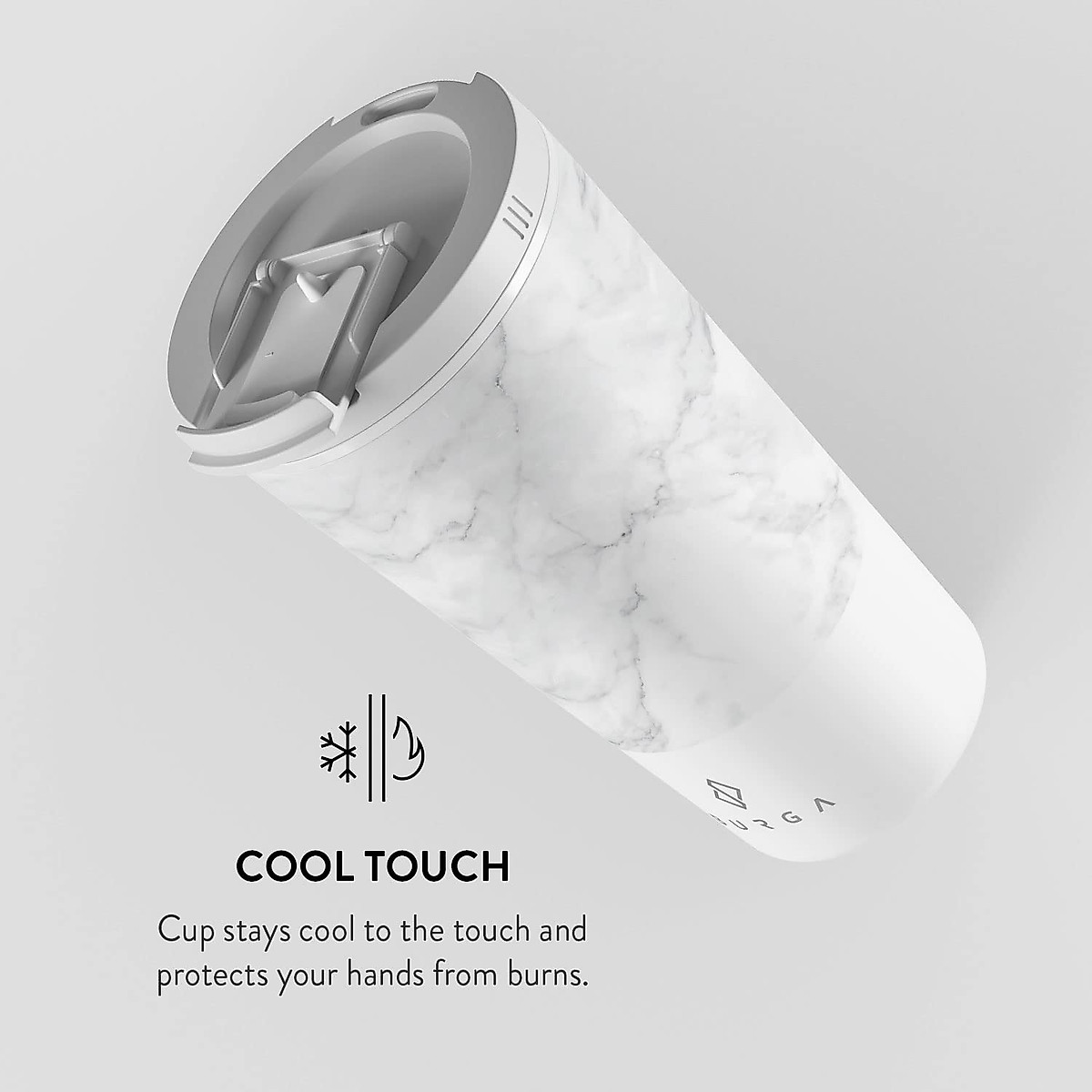 BURGA Travel Coffee Mug (16oz) – Spill-Proof, Secure-Seal Insulated Coffee Mug – Scratch-Resistant, Stainless Steel Travel Mug Stays Hot or Cold – Anti-Slip Coffee Tumbler – Pink Travel Mug