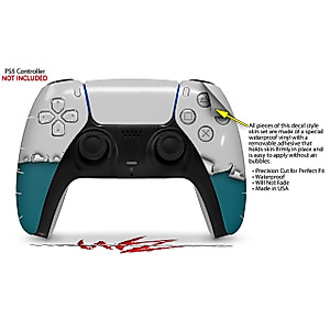 WraptorSkinz Skin Wrap compatible with Sony PS5 DualSense Controller Ripped Colors Gray Seafoam Green (CONTROLLER NOT INCLUDED)