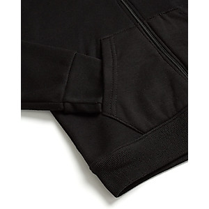 Real Love Girls' Jogger Set - 2 Piece Basic Fleece Solid Full Zip Hoodie and Sweatpants (Size: 7-16), Size 10-12, Black