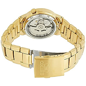 Seiko Men's SNKA10 5 Automatic Gold Dial Gold-Tone Stainless Steel Watch