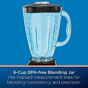 Generic 2195809 Classic 3-Speed Blender, Black; 3 Manual Speeds; 6-cup Blending Jar with Pre-marked Measuremet Lines; 700W High-torque Motor; Diswasher-safe; All-Metal Drive, medium