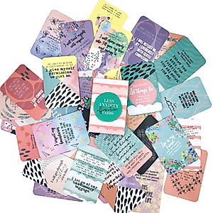 Less Anxiety Affirmation Cards - 45 Beautifully Illustrated Self Care Cards to Help Stress & Anxiety, Relaxation